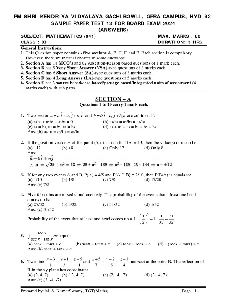 Maths-Class-Xii-Sample-Paper-Test-13-For-Board-Exam-2024-Answers (1 ... Maths-Class-Xii-Sample-Paper-Test-13-For-Board-Exam-2024-Answers (1 ...