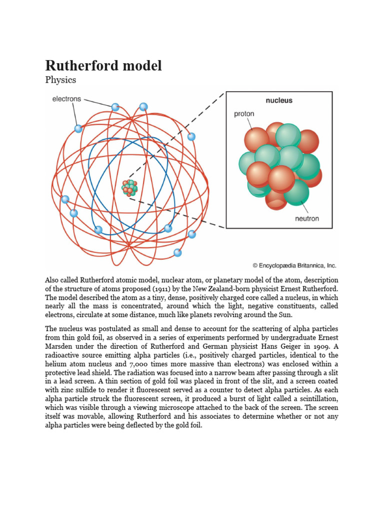 Rutherford Model | Download Free PDF | Atoms | Atomic Nucleus