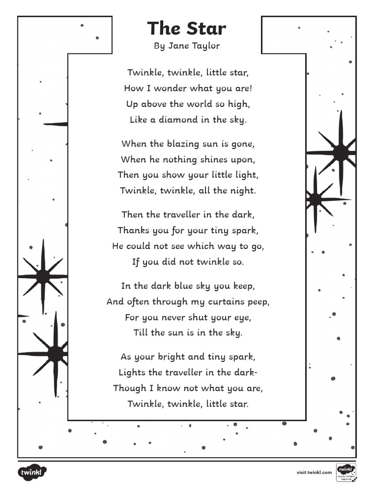 Twinkle, Twinkle: A Star Poem | PDF | Poetry