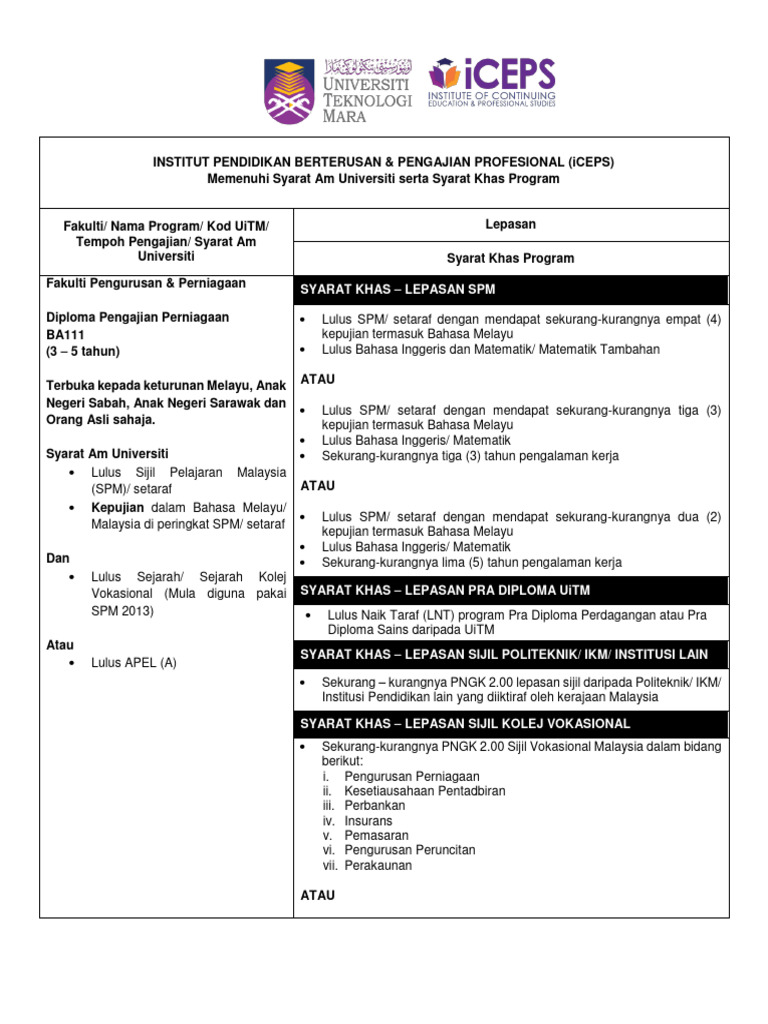 Ba111 Uitm Business Studies | PDF