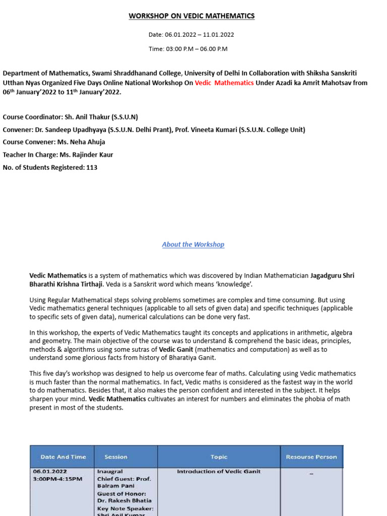 Final Vedic Maths Pdf Mathematics Vedas