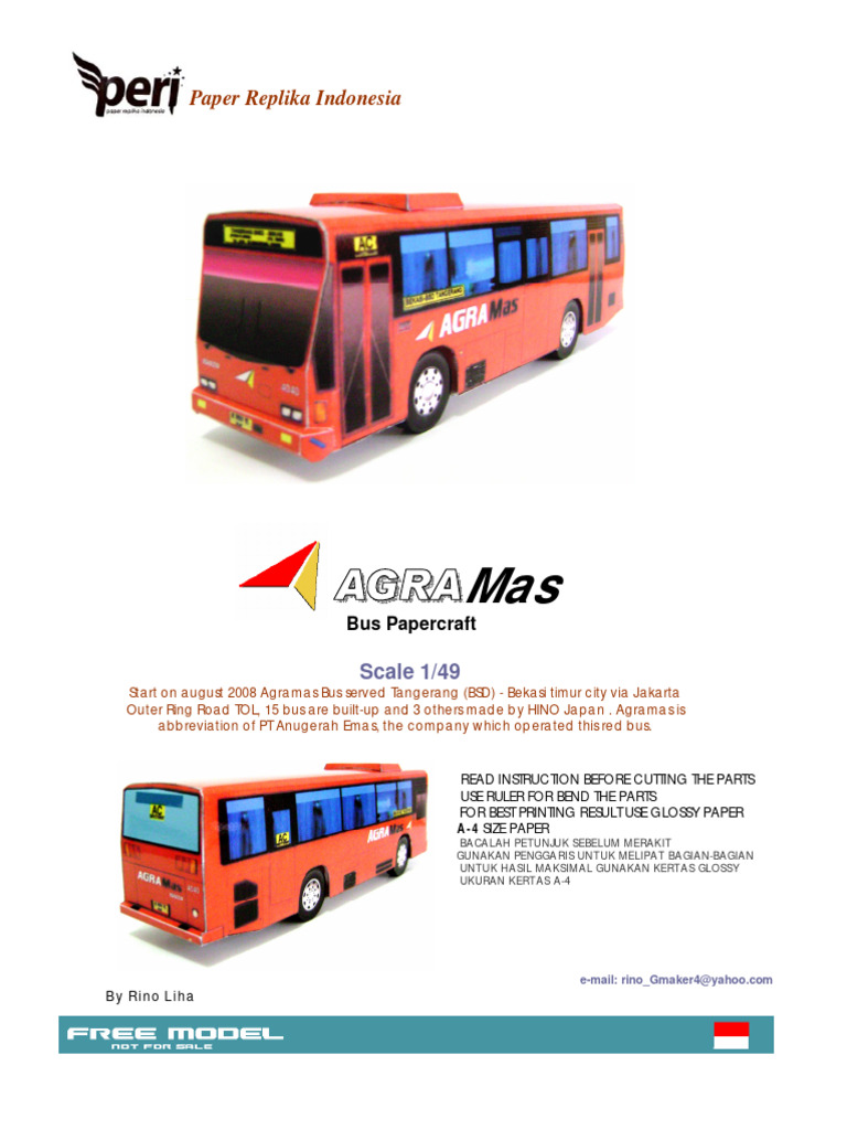 Agramas Bus Papercraft Model Template | PDF