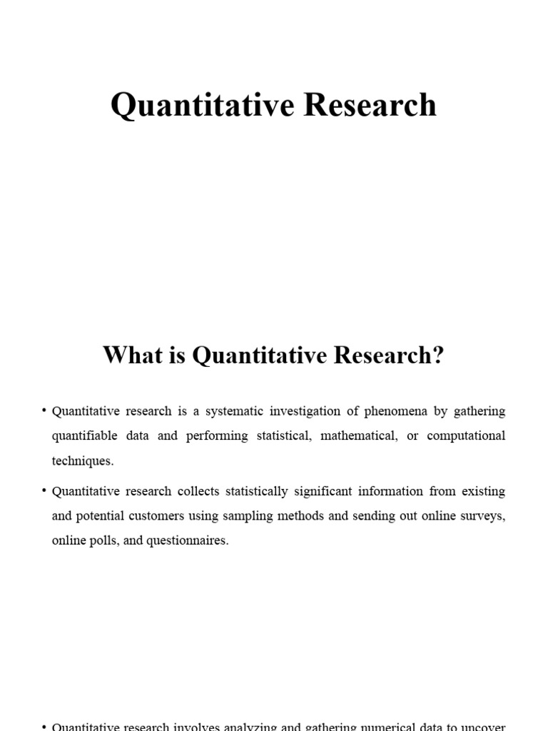 Understanding Quantitative Research Methods | PDF | Sampling ...