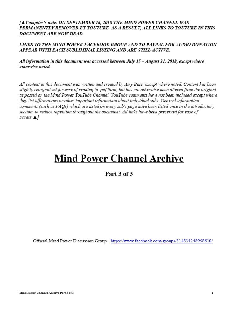 Mind Power Channel Archive Part 3 | PDF | Hair | Electricity