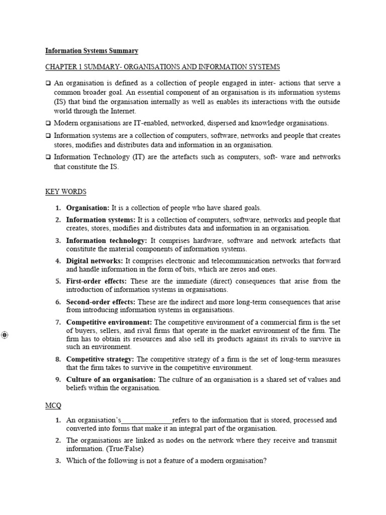 Information Systems Summary | PDF | Greenhouse Gas | Computer Data Storage