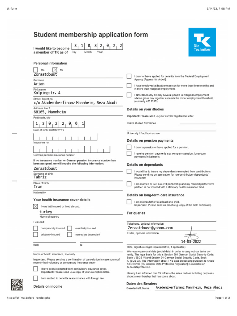 TK Form | PDF