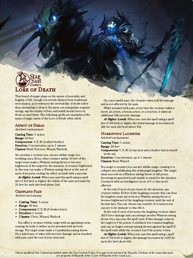 Lore of Death | PDF | Magician (Fantasy) | Fantasy Role Playing Games