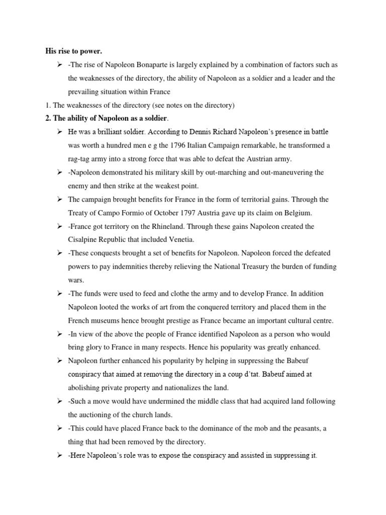 Napoleon's Rise To Power | PDF | Napoleon | First French Empire Napoleon's Rise To Power | PDF | Napoleon | First French Empire