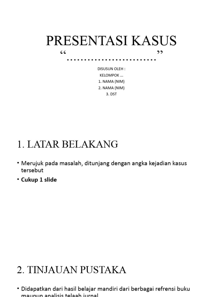 Template Presentasi Kasus | PDF