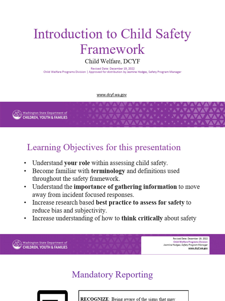 ChildSafetyFramework Presentation | PDF | Child Protection | Safety