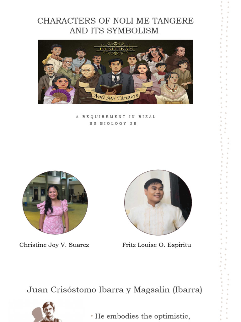 Noli Me Tangere Characters Symbolism - Espiritu-Suarez - Bsbio3b | PDF ...