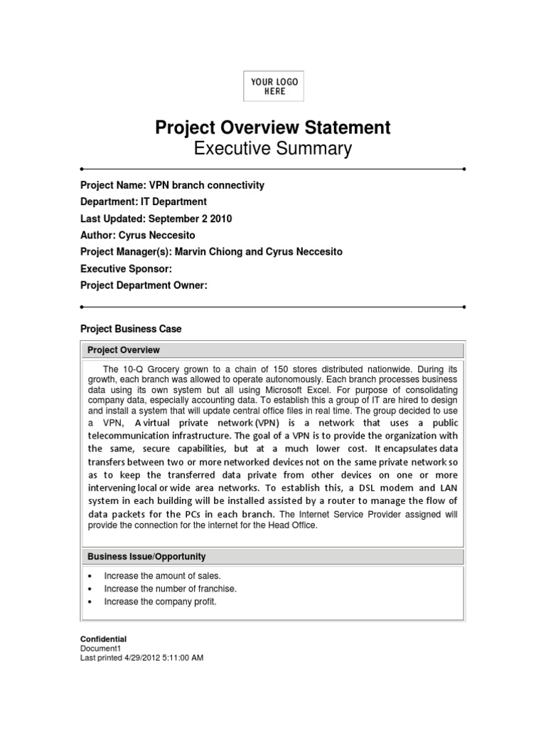 PRIMAVERA Project Overview Statement | PDF | Virtual Private Network ...