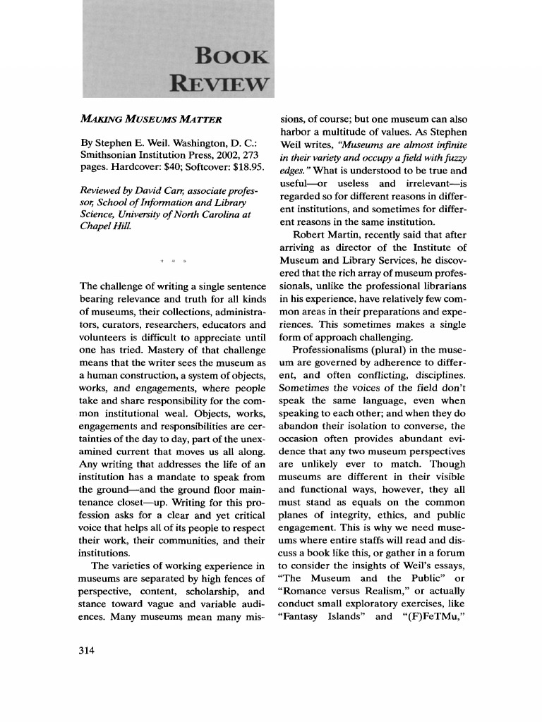 Curator The Museum Journal - 2010 - Carr - MAKING MUSEUMS MATTER by ...