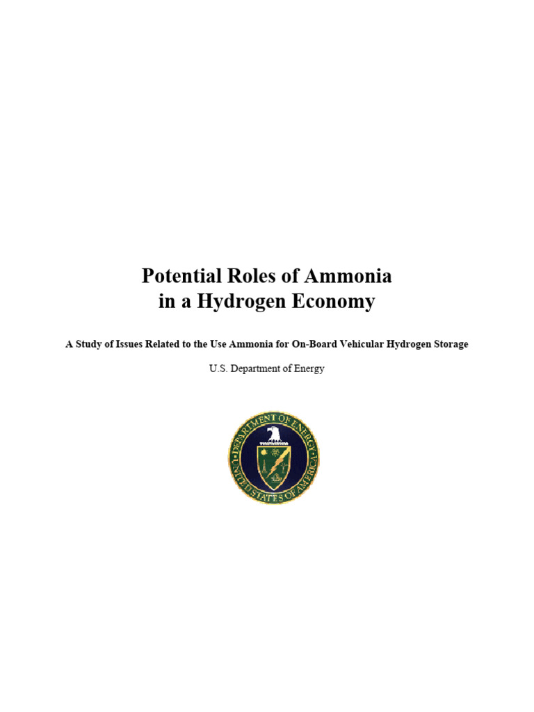 Ammonia's Role in Hydrogen Storage | PDF | Ammonia | Hydrogen