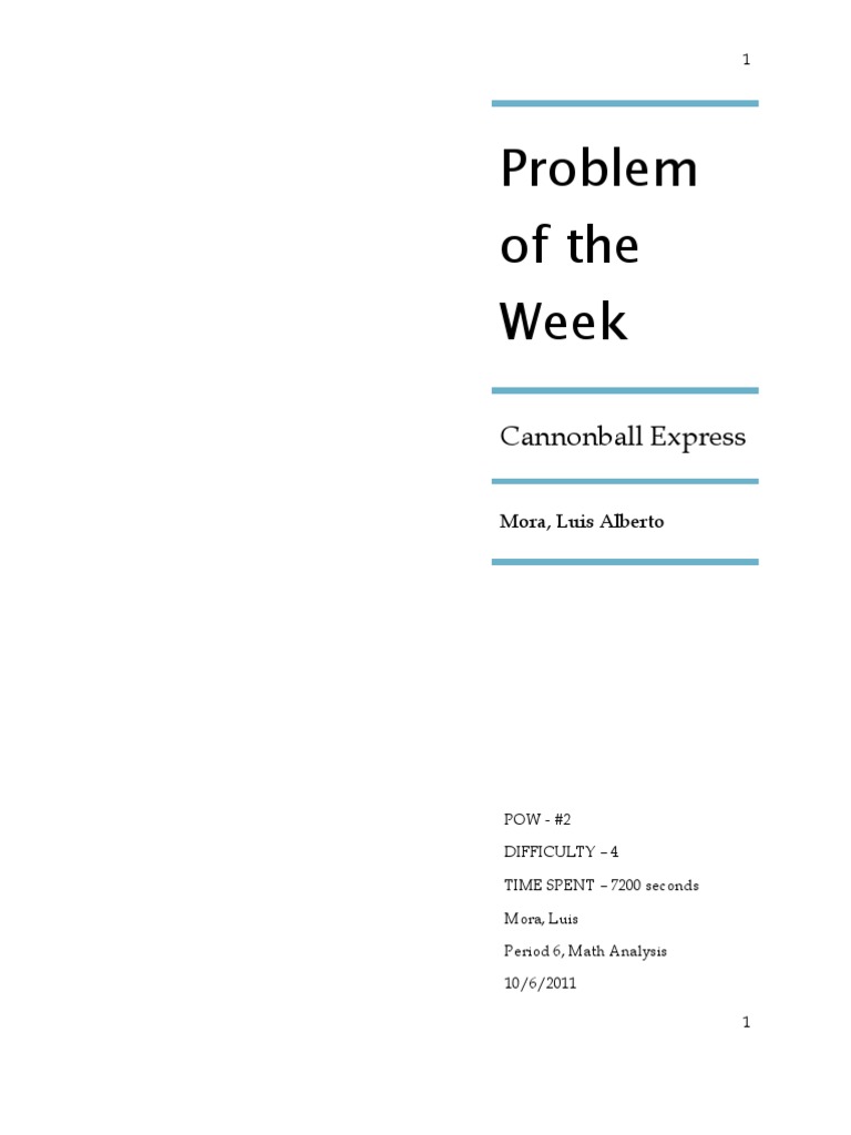 Problem of The Week #2 | PDF