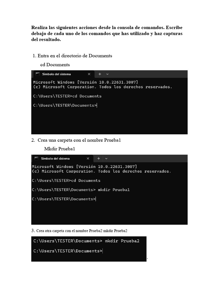 Ejercicios Comandos | PDF | Archivo de computadora | Disco compacto