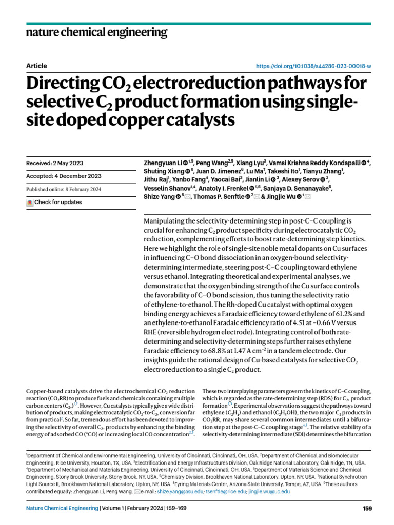 2024-Nature Chem Eng-Directing CO2 Electroreduction Pathways For Selective C2 Product Formation ...