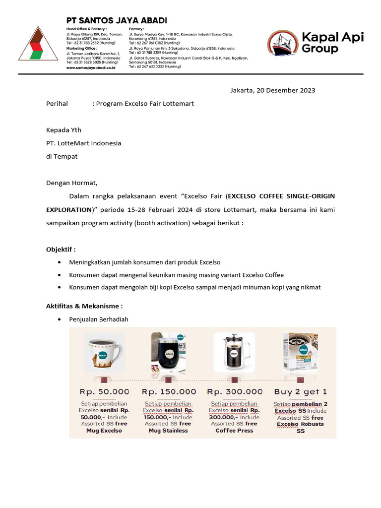 Surat Program Excelso Coffee Single-Origin Exploration Lottemart 15-28 ...