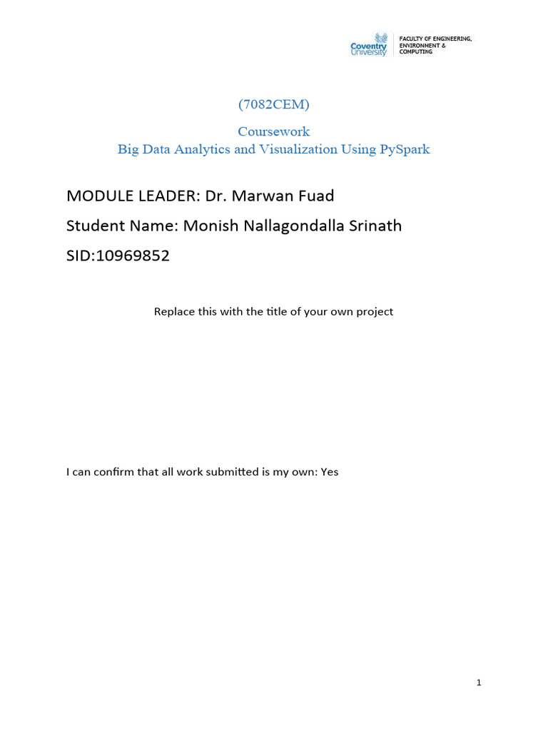 Bigdata CW | PDF | Apache Spark | Mobile App Bigdata CW | PDF | Apache Spark | Mobile App