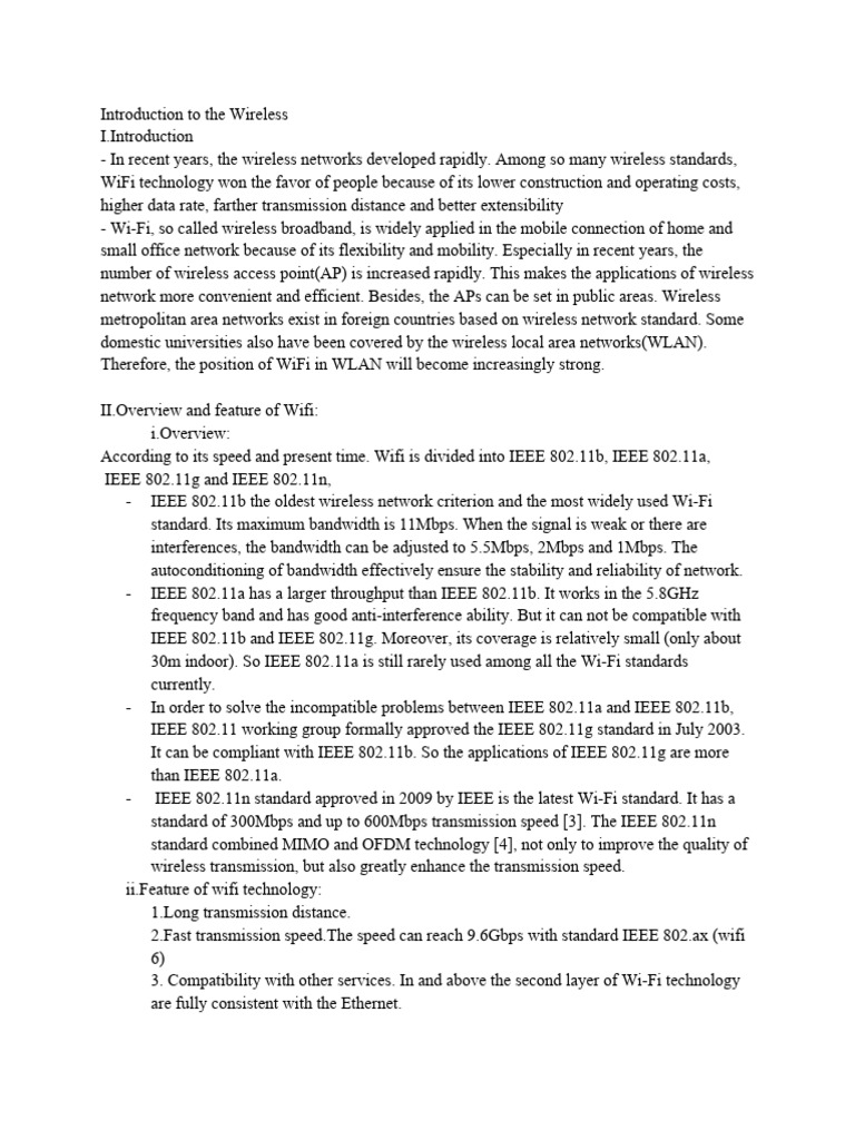 Overview of Wi-Fi and IEEE 802.11 Standards | PDF | Wi Fi | Ieee 802.11