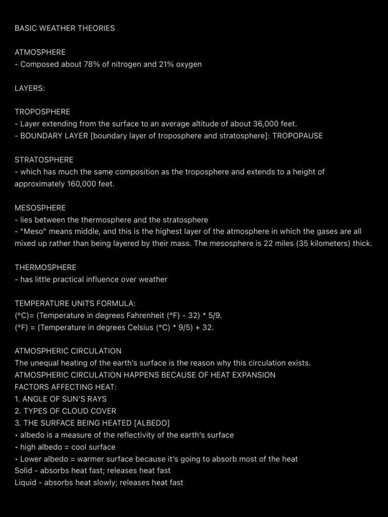 Basic Weather Theories 3 | PDF | Atmosphere Of Earth | Wound