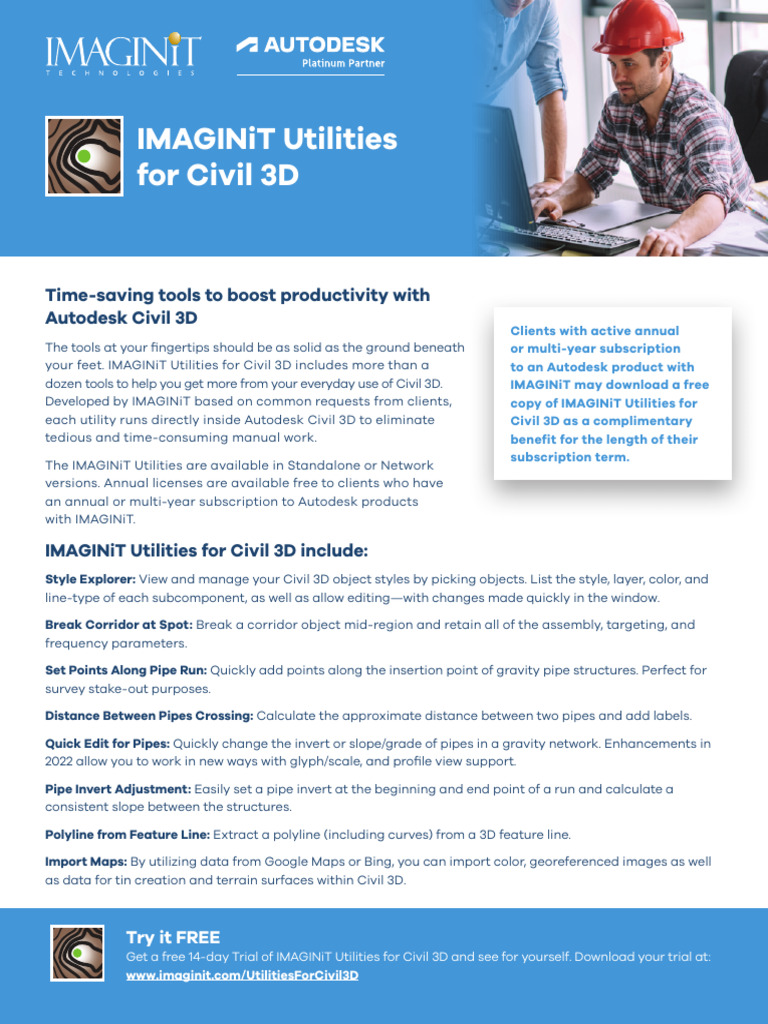 Imaginit Utilities For Civil 3d | PDF | Topography | Computing