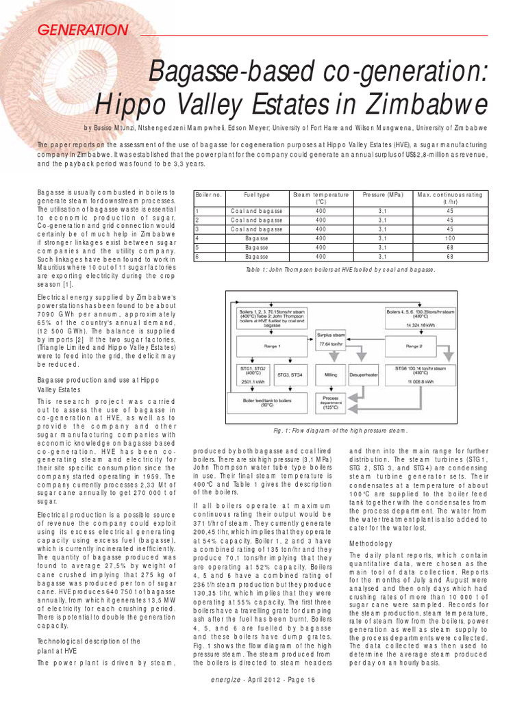 06 GT Bagasse-Based | PDF | Cogeneration | Boiler