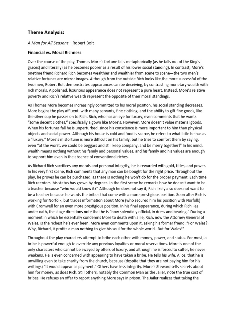 Themes in A Man for All Seasons | PDF | Conscience | Oliver Cromwell