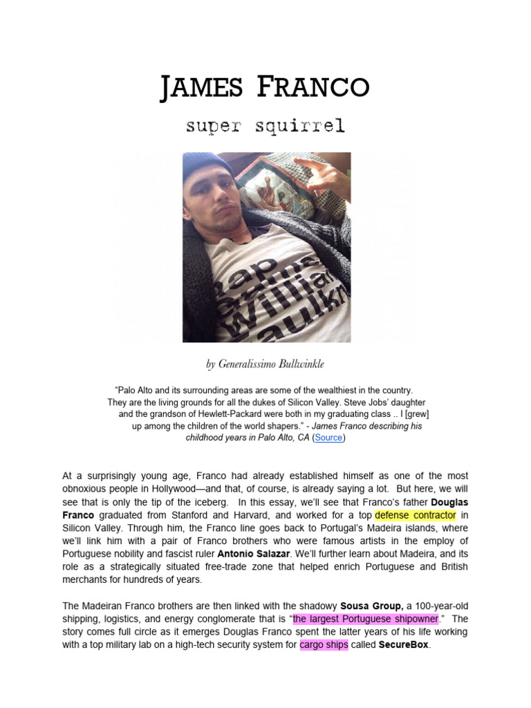 Miles Mathis Guest Writer - JAMES FRANCO | PDF | Portugal | British Empire