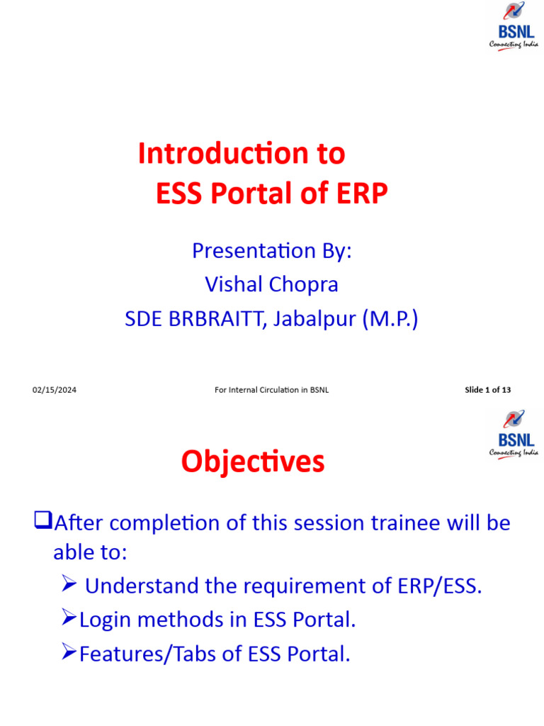 ESS Presentation | PDF | Computing | Information Technology