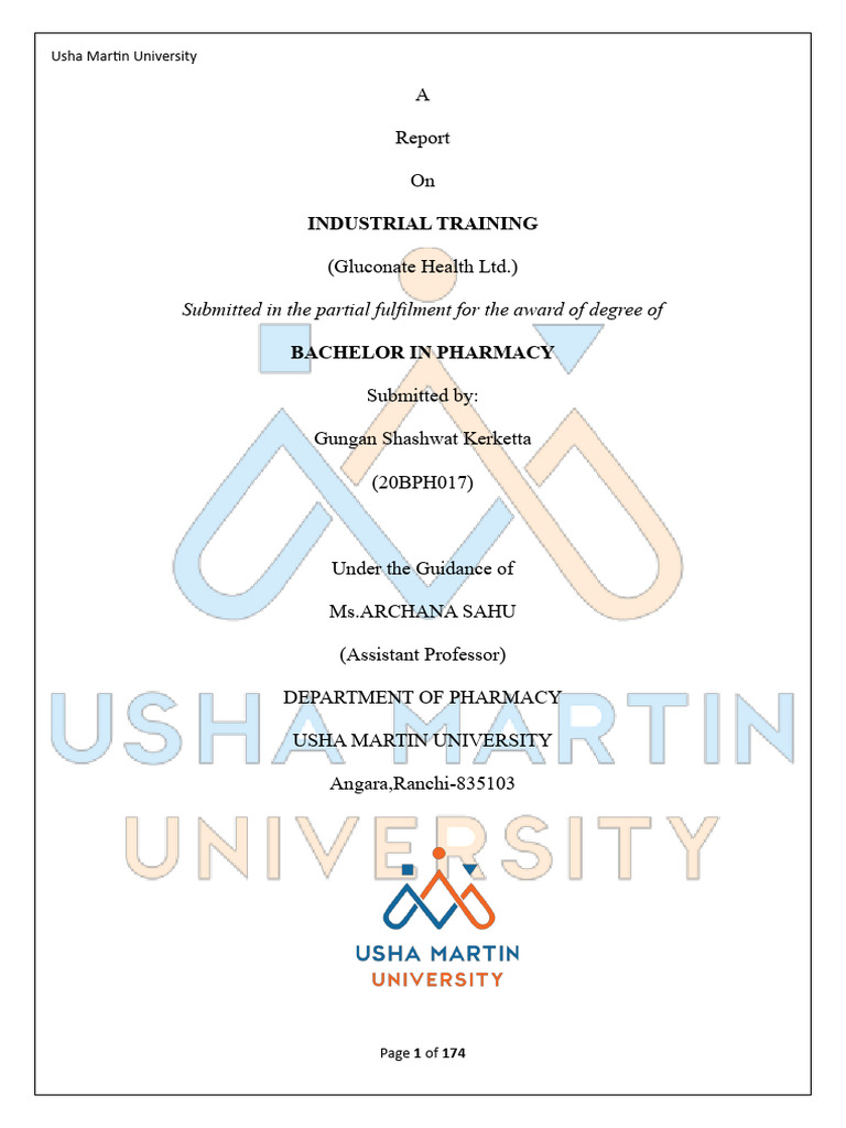 Sample For Industrial Training Report | PDF | Gelatin | Pharmaceutical ...