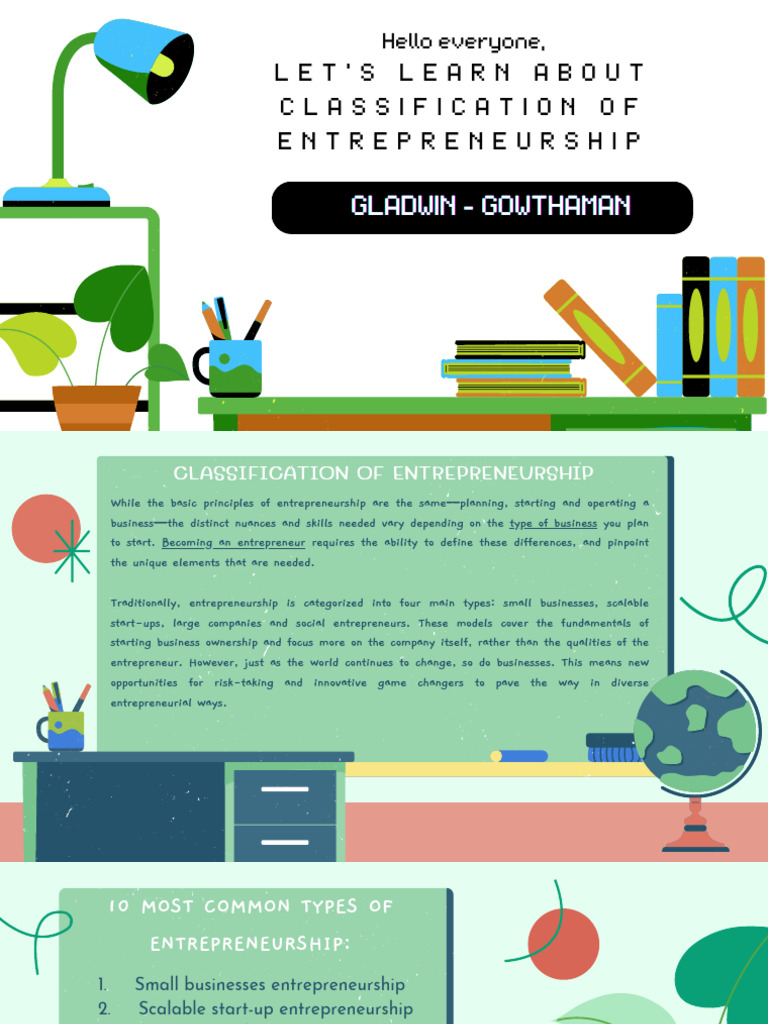 Classification of Entrepreneurship Presentation | PDF ...