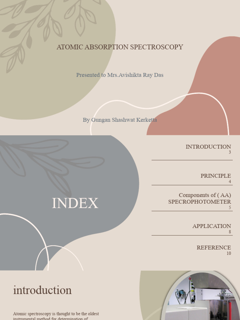 Atomic Absorption Spectroscopy Ppt Sample Pdf Atomic Absorption