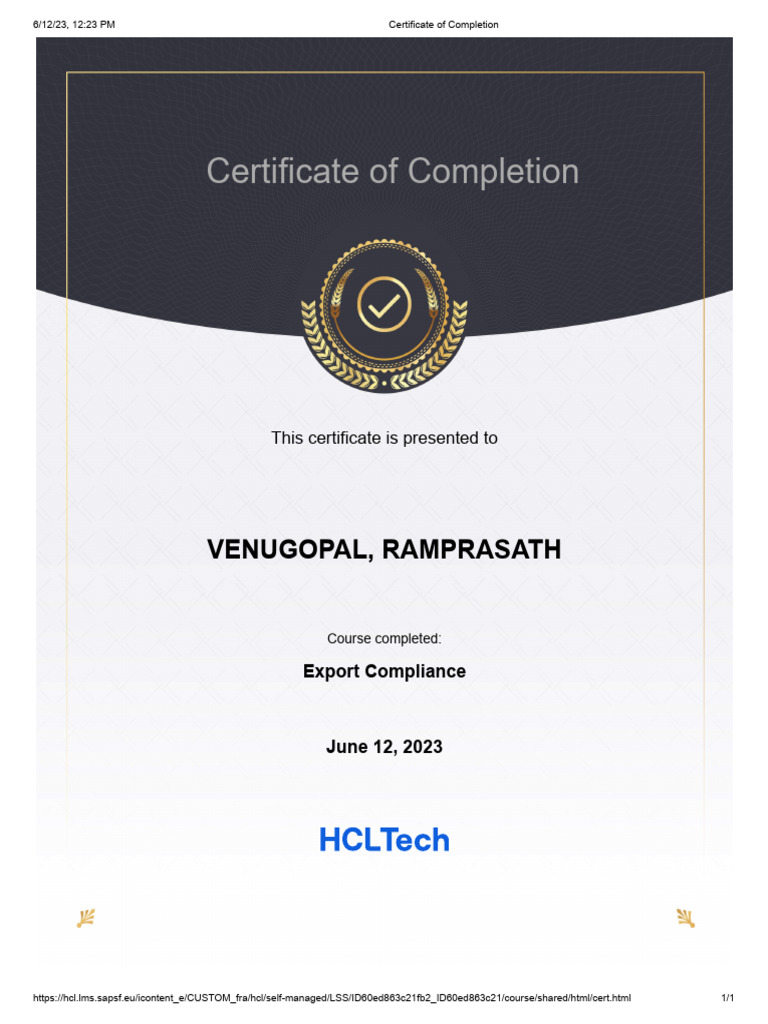 Certificate of Completion | PDF