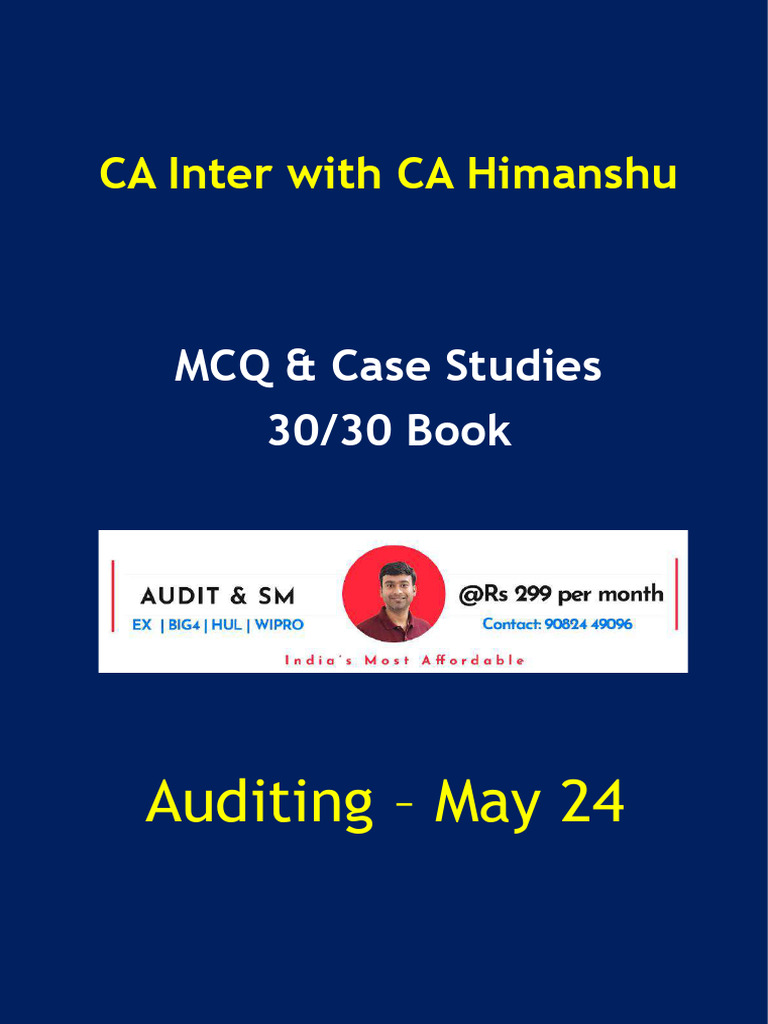 Scanner MCQ CA+Inter+Audit May+24 | PDF | Audit | Internal Control