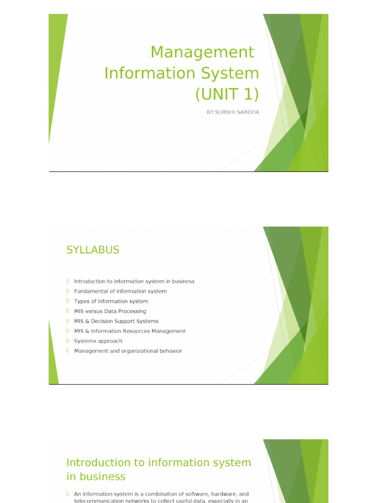 Management Information System Unit 1 Pdf