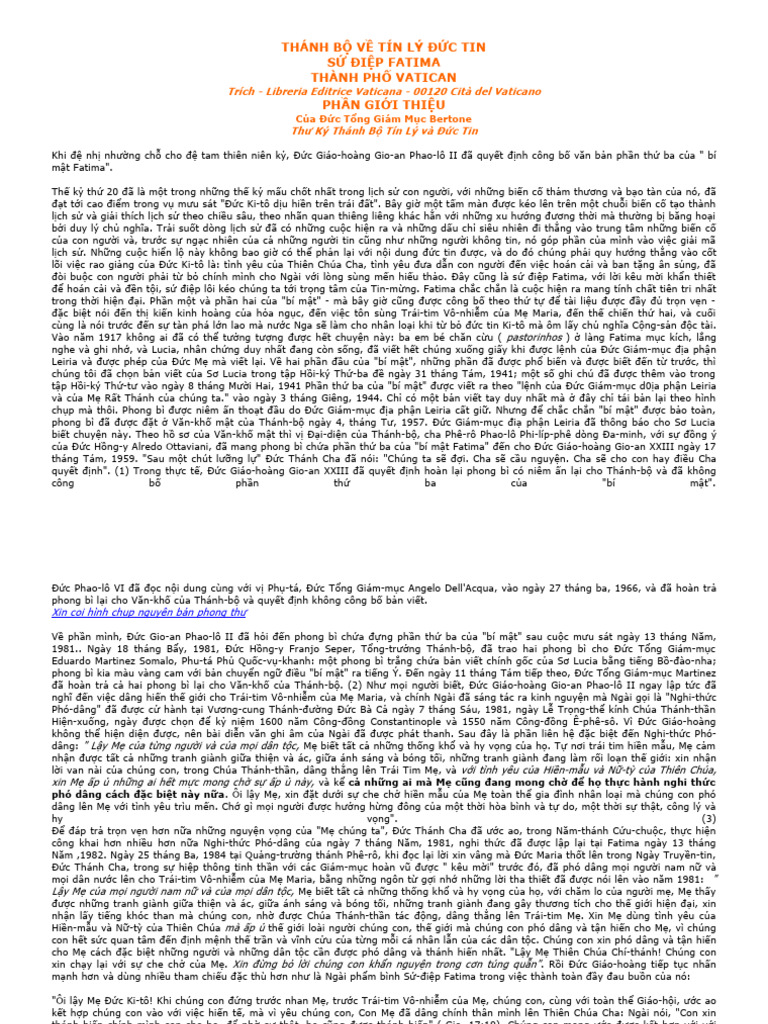 Bi Mat Ve Fatima | PDF