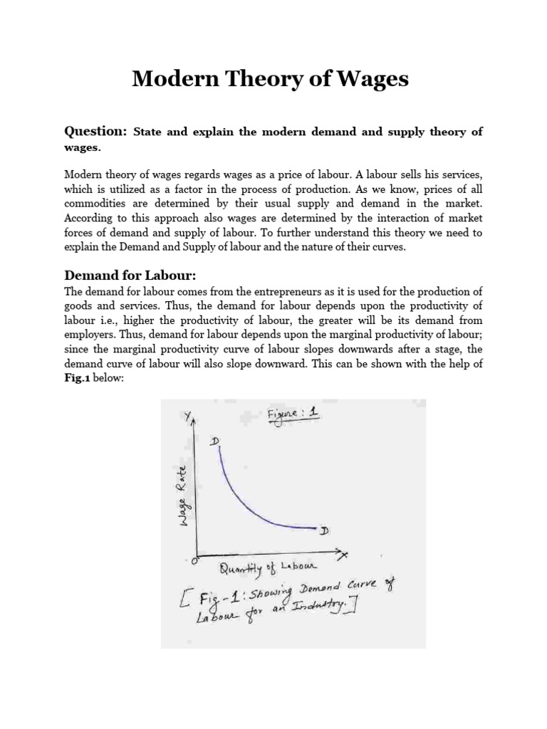 Modern Theory of Wage | Download Free PDF | Labour Economics | Demand
