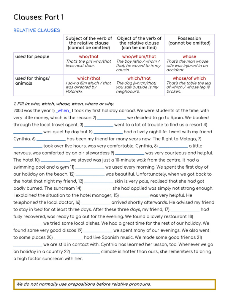 Clauses - Part 1 | PDF | Comma | Grammar