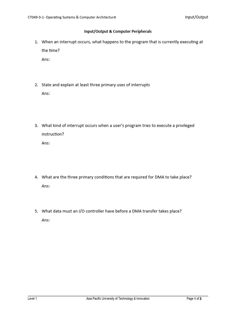 07B - Input-Output & Computer Peripherals | PDF