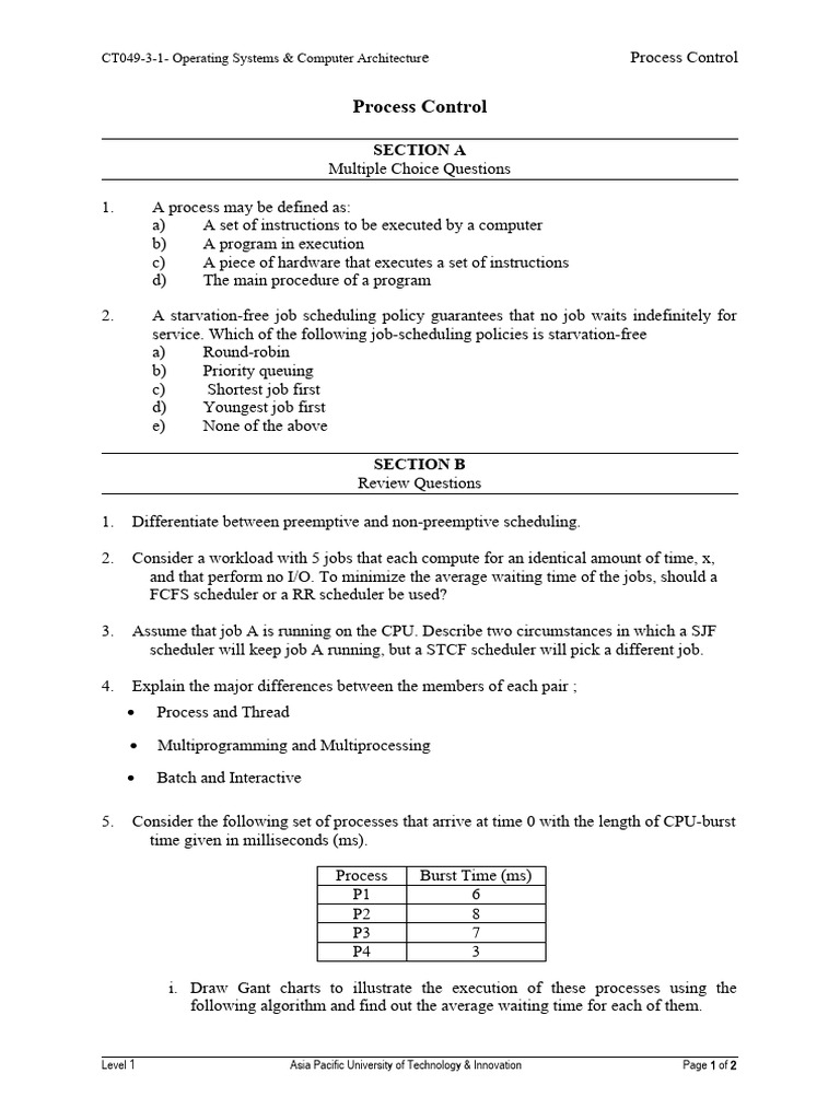 11&12 - Operating Sytems-CPU Scheduling 2 | PDF | Scheduling (Computing) | Process (Computing)