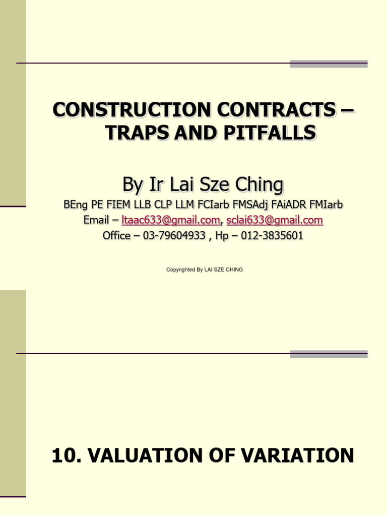 Construction Contracts - Traps and Pitfalls - IEM - 2022 - Day 2 | PDF ... Construction Contracts - Traps and Pitfalls - IEM - 2022 - Day 2 | PDF ...