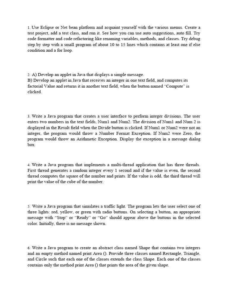 Java Internal Questions | PDF | Java (Programming Language) | Area