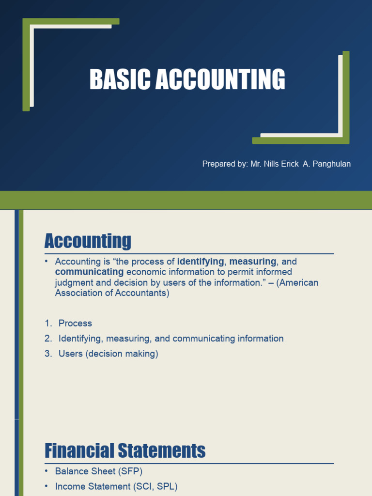 Basic Accounting | PDF | Debits And Credits | Expense