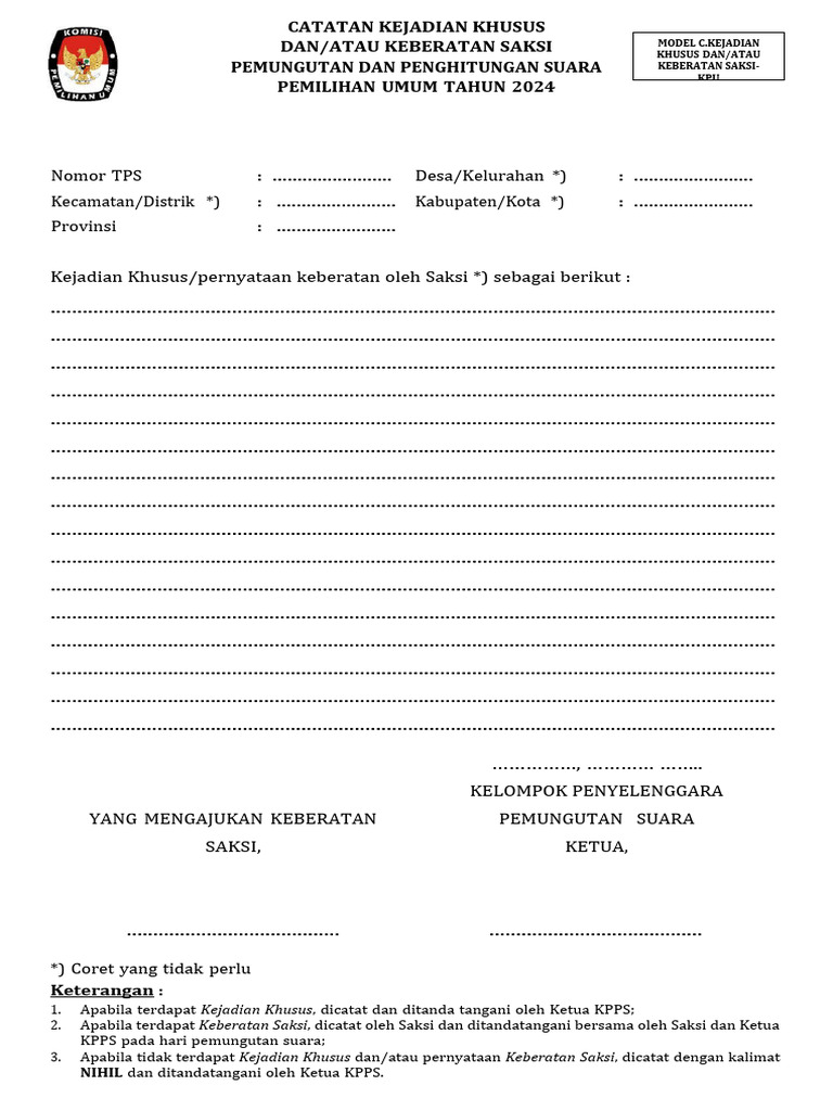 C.kejadian Khusus - Keberatan Saksi | PDF C.kejadian Khusus - Keberatan Saksi | PDF