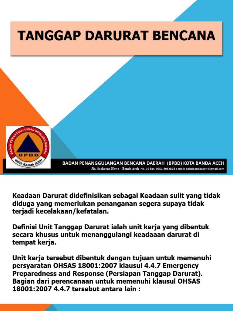 Materi Tanggap Darurat Bencana | PDF