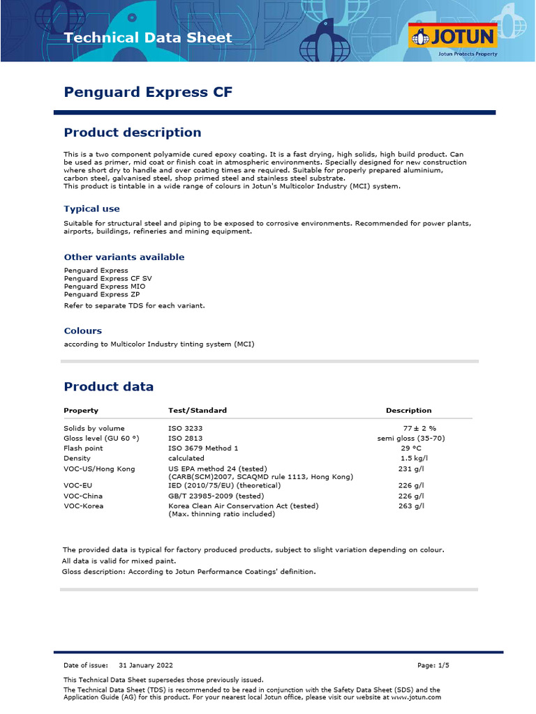 TDS 29140 Penguard Express CF Euk GB | Download Free PDF | Abrasive | Paint