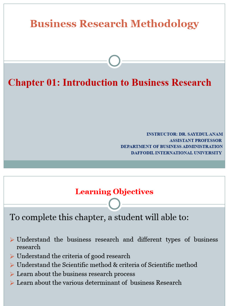 Introduction To Business Research | PDF | Methodology | Scientific Method