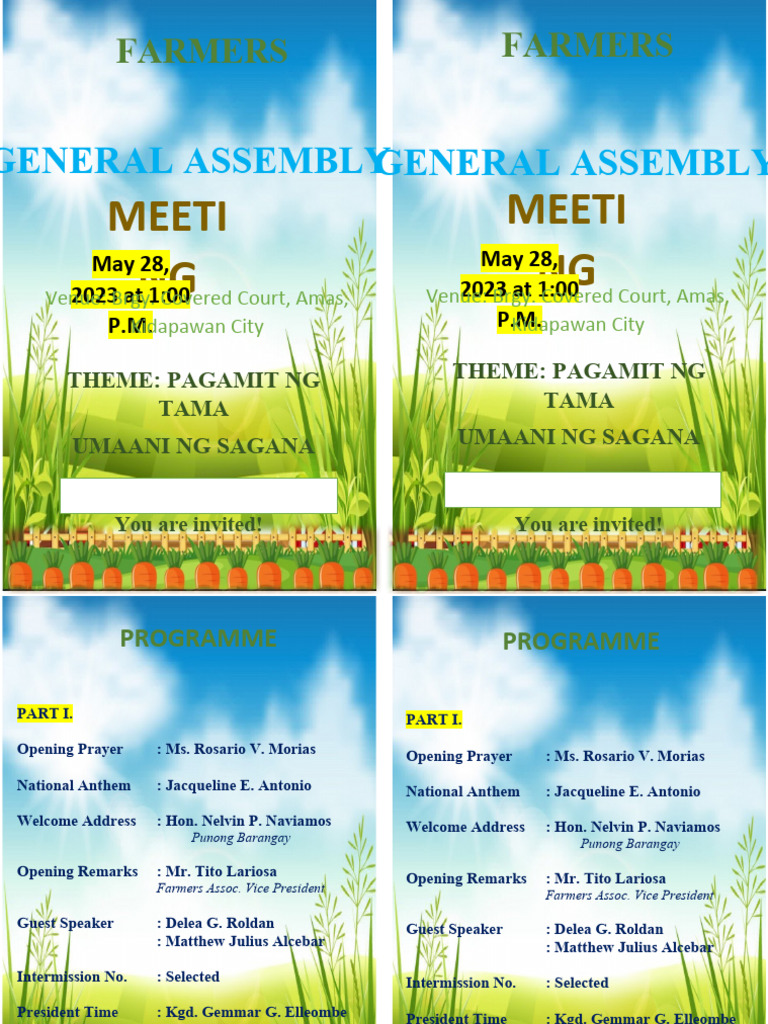 Farmers General Assembly Invitation | PDF