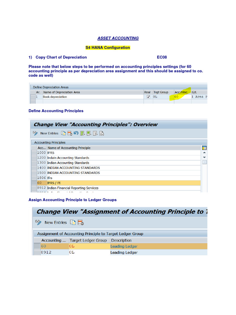 SAP S_4HANA Asset Accounting Steps | PDF | Depreciation | Expense